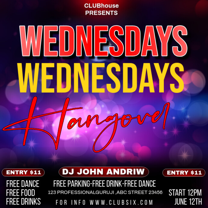 saturday night club party flyer template | PosterMyWall