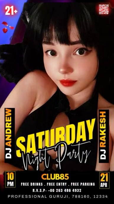 saturday night club party flyer template | PosterMyWall