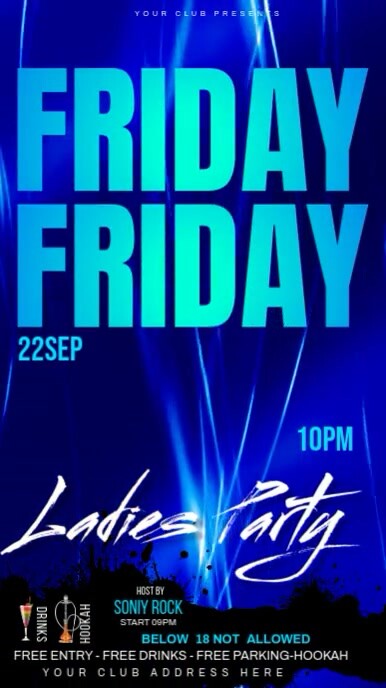 saturday night club party flyer template | PosterMyWall