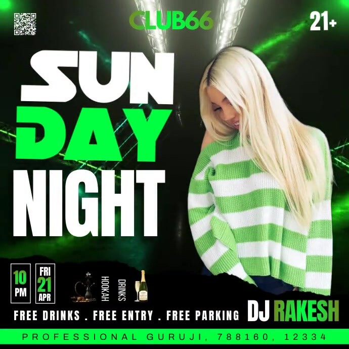 saturday night club party flyer template | PosterMyWall