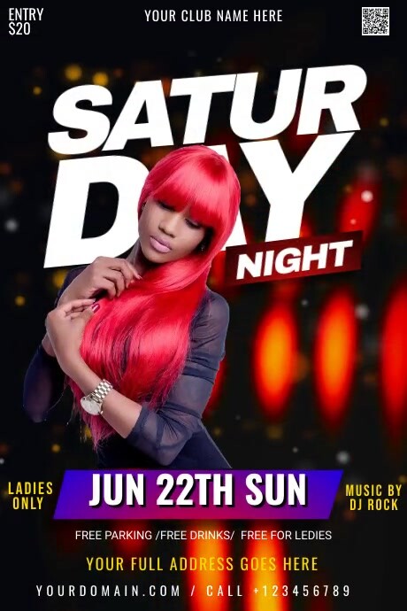 saturday night club party flyer template | PosterMyWall