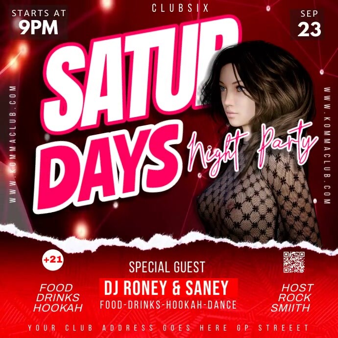 saturday night club poster/ friday night bar เทมเพลต | PosterMyWall