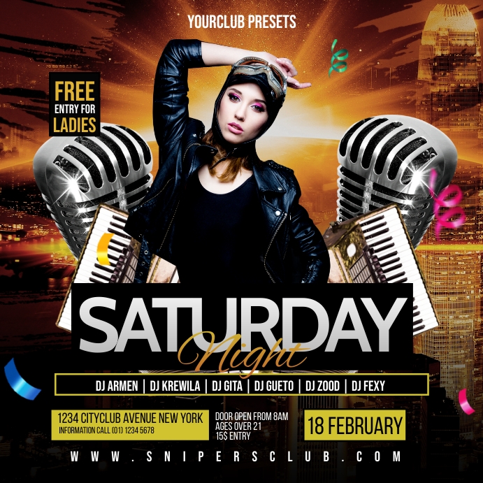 Saturday Night Template | PosterMyWall