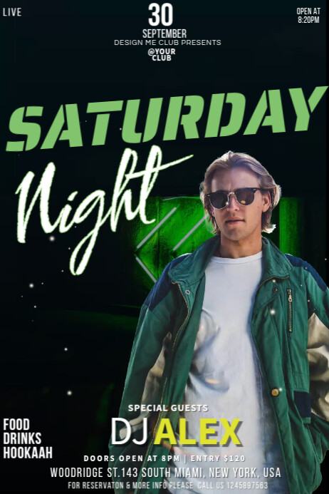 Plantilla de Saturday Night | PosterMyWall