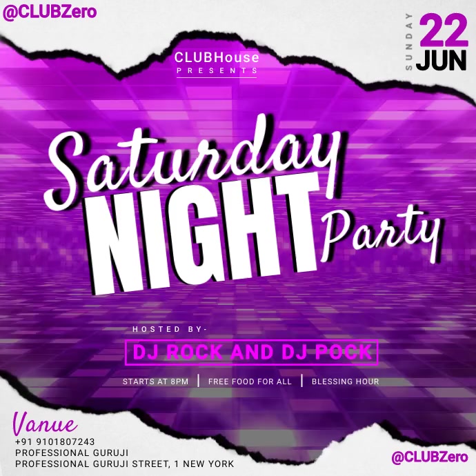 saturday night Template | PosterMyWall