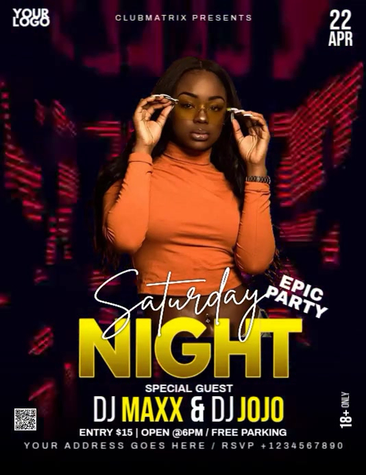 SATURDAY NIGHT Template | PosterMyWall