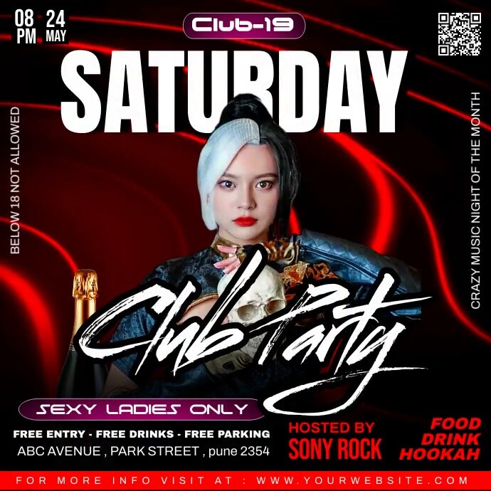 saturday night /disco party/pob night Template | PosterMyWall