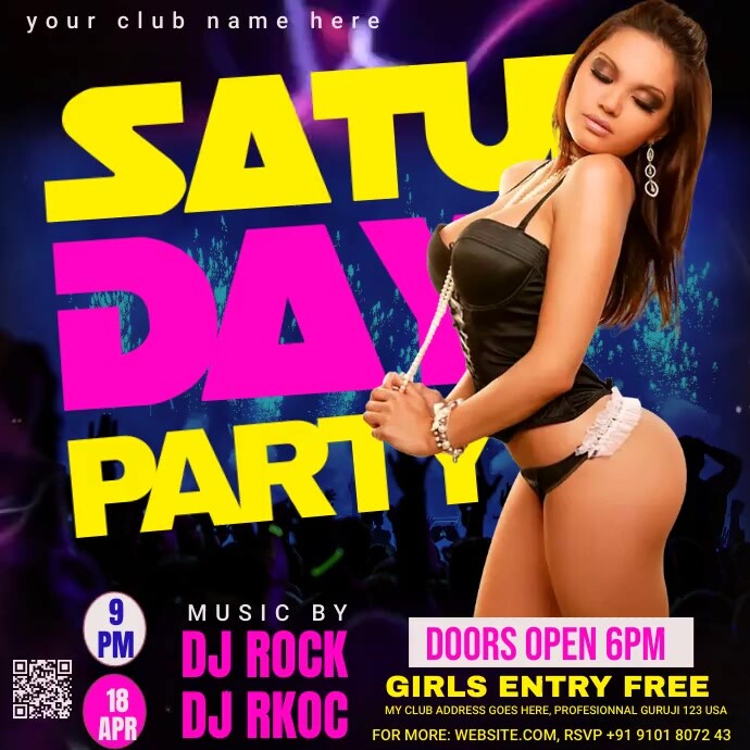 saturday night /disco party/pob night Template | PosterMyWall