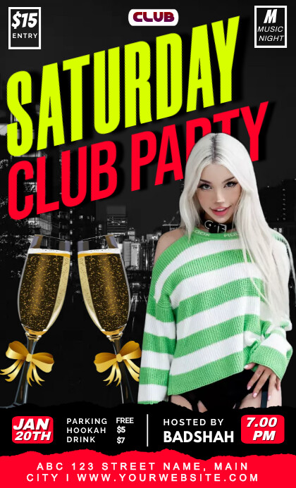 saturday night /disco party/pob night Template | PosterMyWall