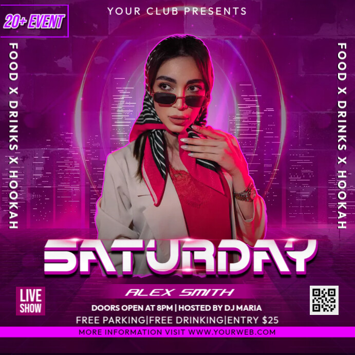 Saturday Night Event Template | PosterMyWall