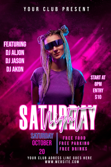 Saturday Night Event Template | PosterMyWall