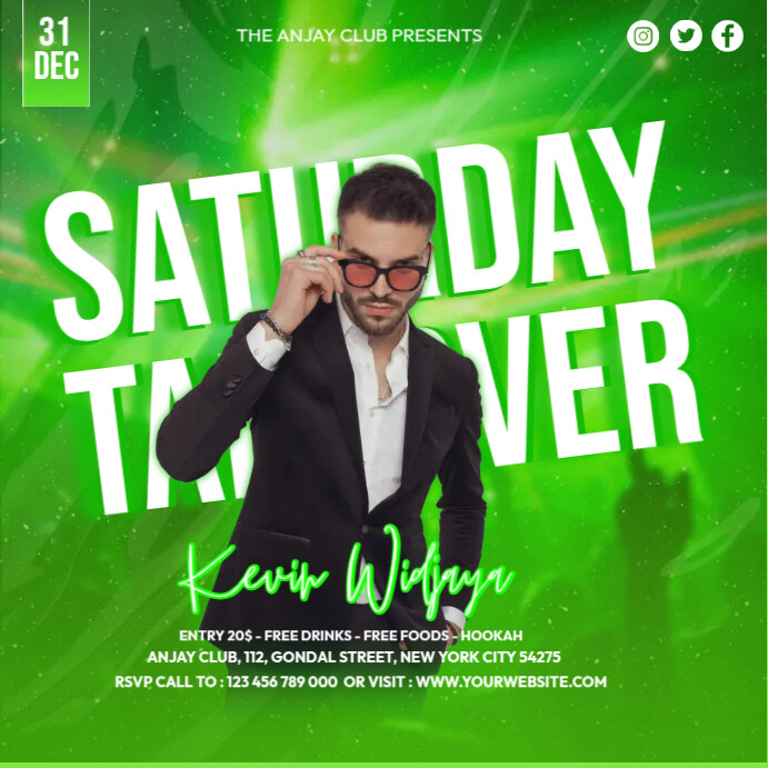 Saturday Night Event Template | PosterMyWall