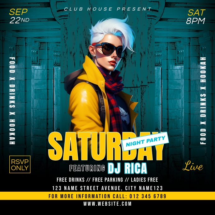 Saturday Night Event Templat | PosterMyWall