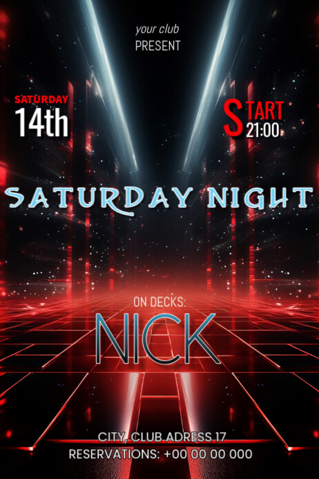 Copy of Saturday Night event poster | PosterMyWall