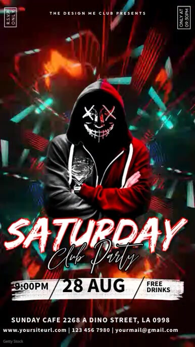 Saturday Night Event Video Template | PosterMyWall
