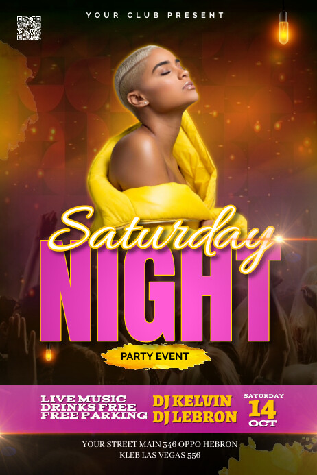 Plantilla de Saturday night flyer | PosterMyWall