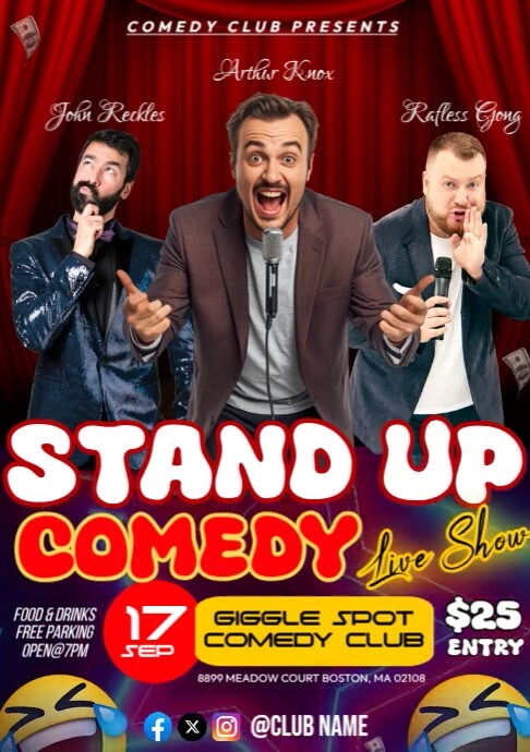 Stand Up Live ads A1 Template | PosterMyWall