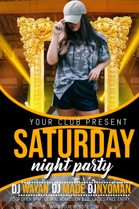 Saturday night music party video Template | PosterMyWall