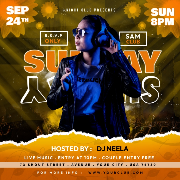 Plantilla de Saturday Night Out | PosterMyWall