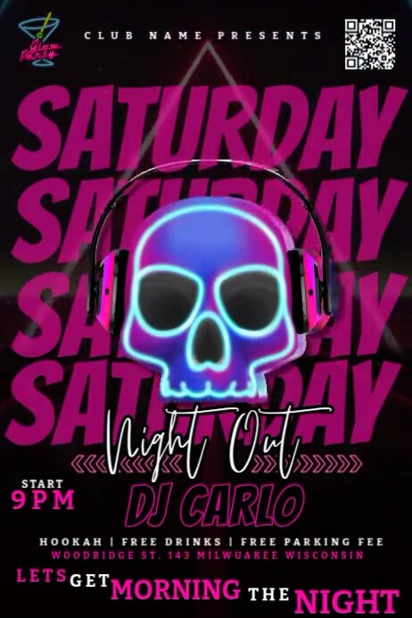 Saturday Night Out Template | PosterMyWall