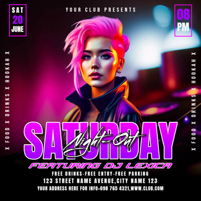 Plantilla de Saturday Night Out | PosterMyWall