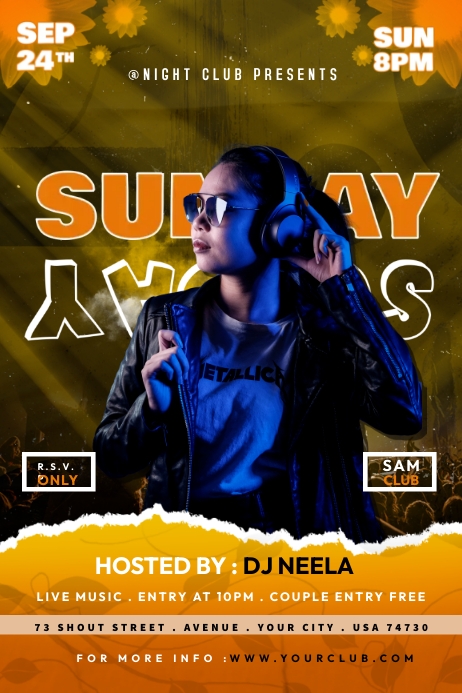 Copy of Saturday Night Out Flyers Poster | PosterMyWall