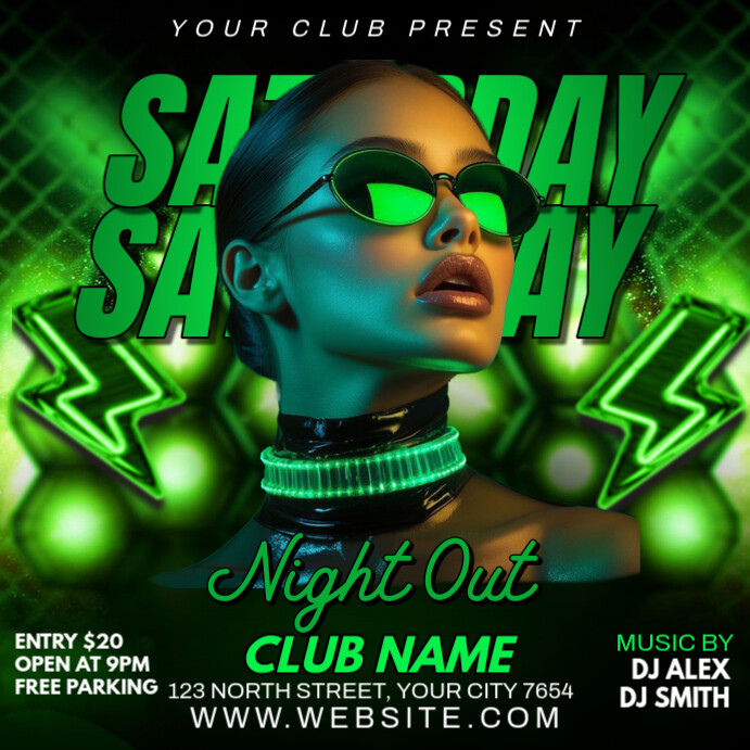 Saturday night out party Template | PosterMyWall