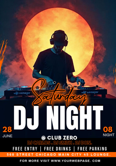saturday night party , events flyers Template | PosterMyWall