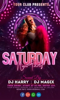SATURDAY NIGHT PARTY Template | PosterMyWall