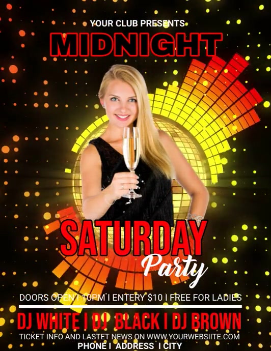 SATURDAY NIGHT PARTY (1) Template | PosterMyWall