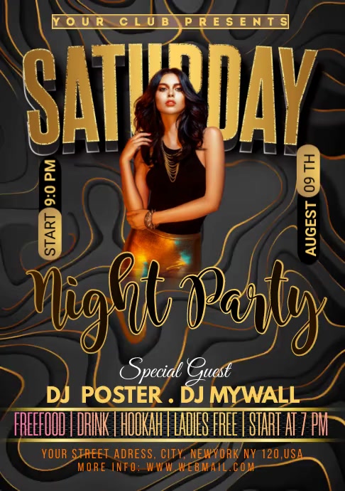 SATURDAY NIGHT PARTY (1) Template | PosterMyWall