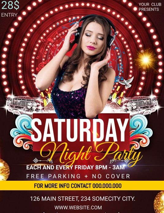 SATURDAY NIGHT PARTY (1) Template | PosterMyWall