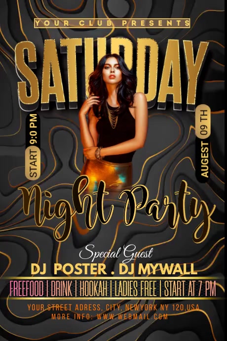 SATURDAY NIGHT PARTY (1) Template | PosterMyWall