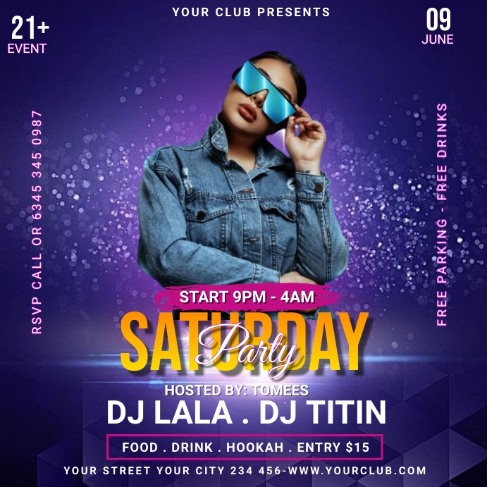 SATURDAY NIGHT PARTY (1) Template | PosterMyWall