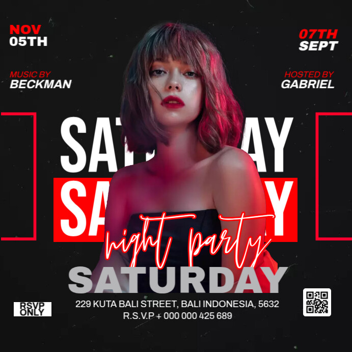 Saturday Night Party Ads Template | PosterMyWall