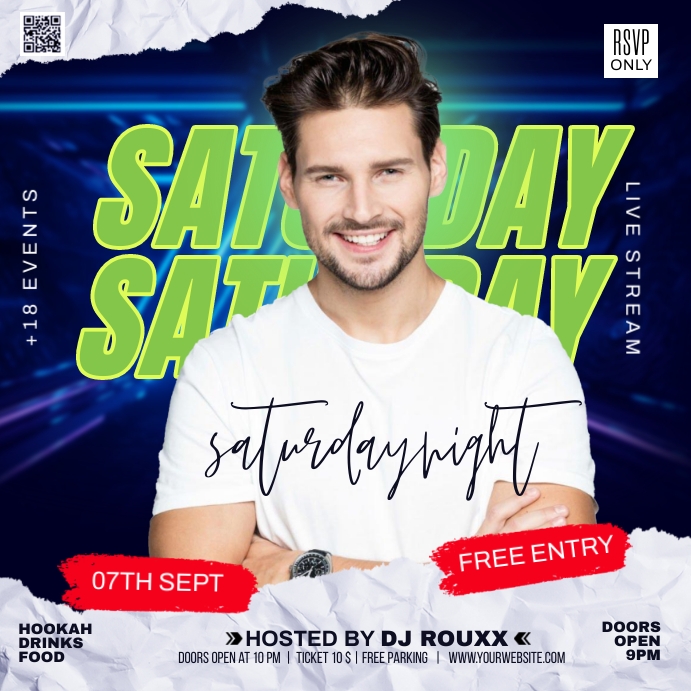 Saturday Night Party Ads Template | PosterMyWall