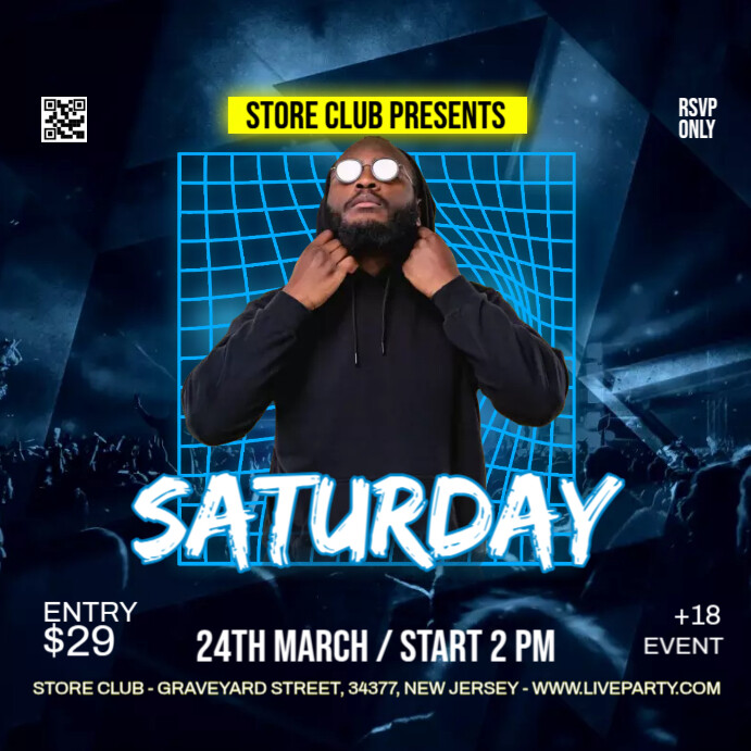 Plantilla de Saturday Night Party Ads | PosterMyWall