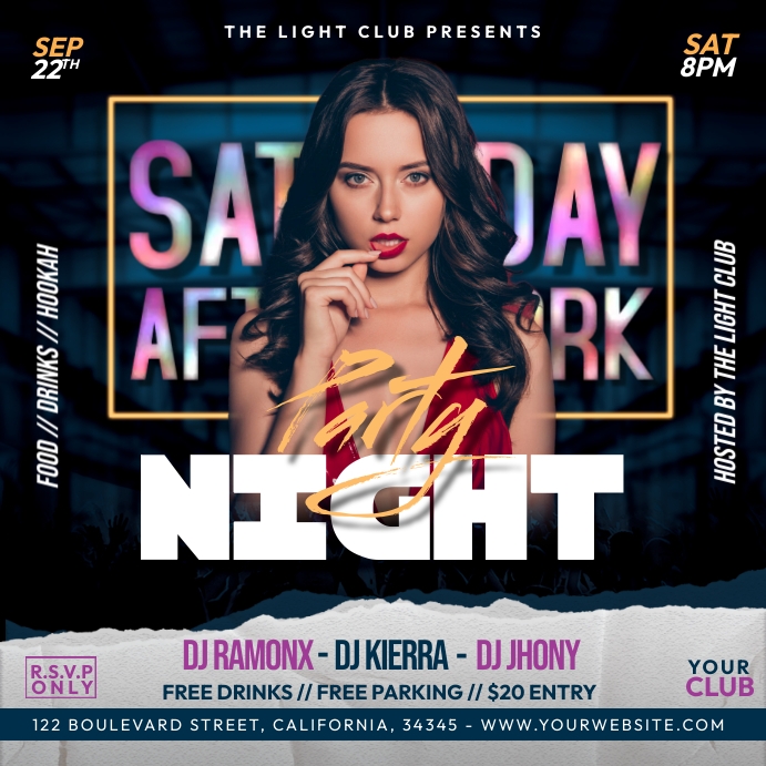 Saturday Night Party Ads Template | PosterMyWall