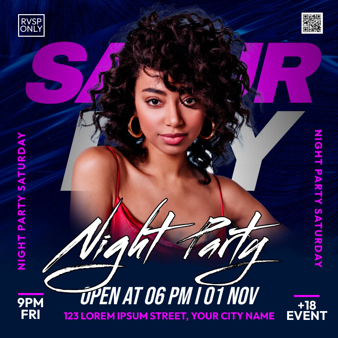 Saturday Night Party Ads Template | PosterMyWall