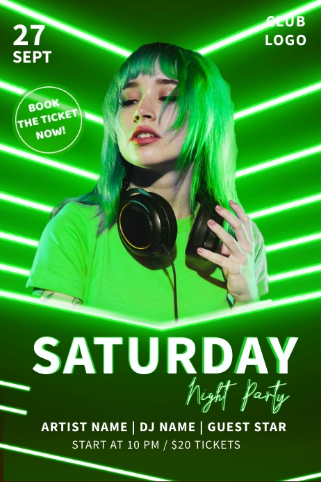 Saturday Night Party Ads Poster Template | PosterMyWall