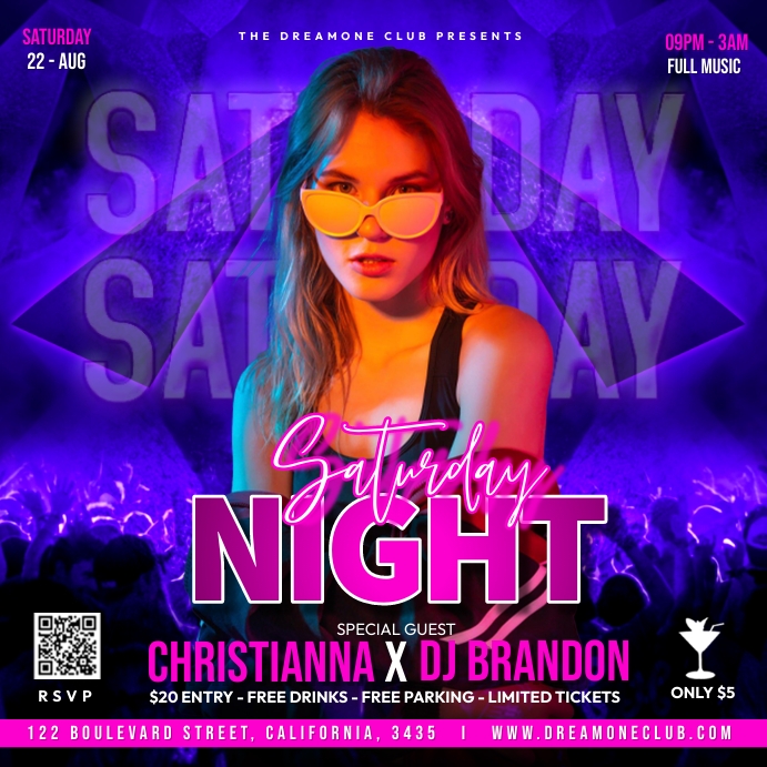 Plantilla de Saturday Night Party Celebration | PosterMyWall