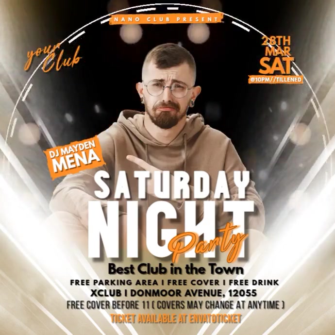 Saturday Night Party Club ads Template | PosterMyWall