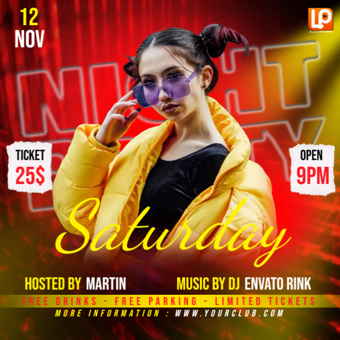 Saturday Night Party Template | PosterMyWall