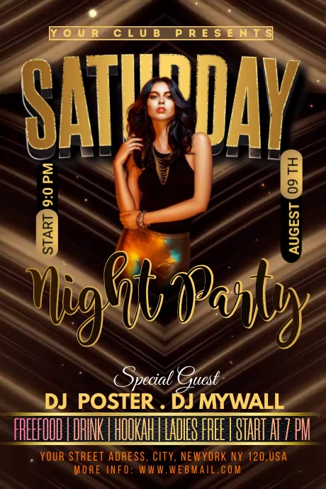 SATURDAY NIGHT PARTY Template | PosterMyWall