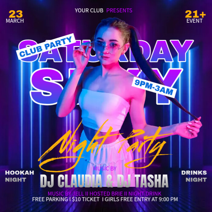 Saturday Night Party Template | PosterMyWall