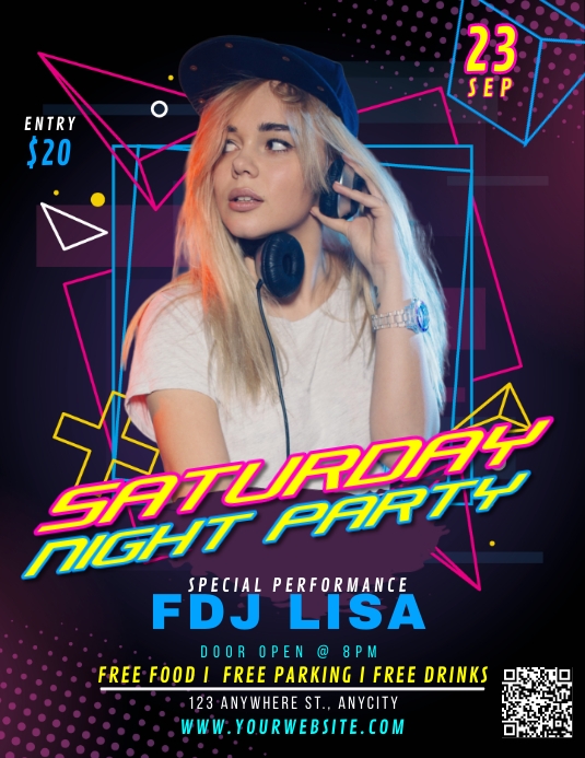 Saturday Night Party Template | PosterMyWall