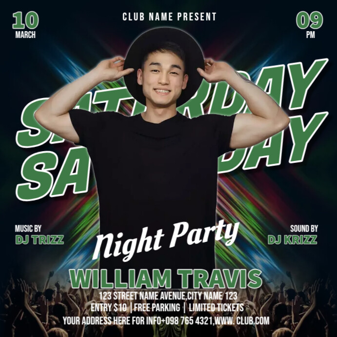 Saturday Night Party Template | PosterMyWall