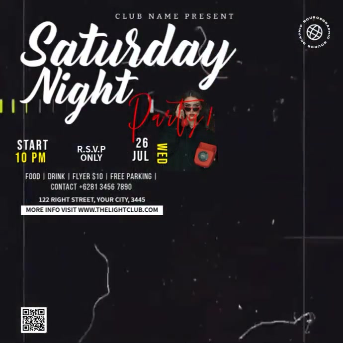 Plantilla de Saturday Night Party | PosterMyWall