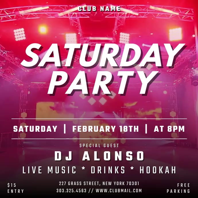 saturday night party Template | PosterMyWall