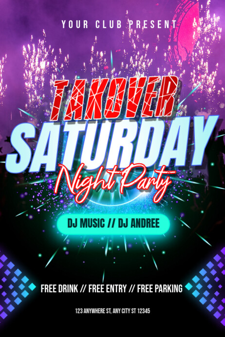 saturday night party Template | PosterMyWall